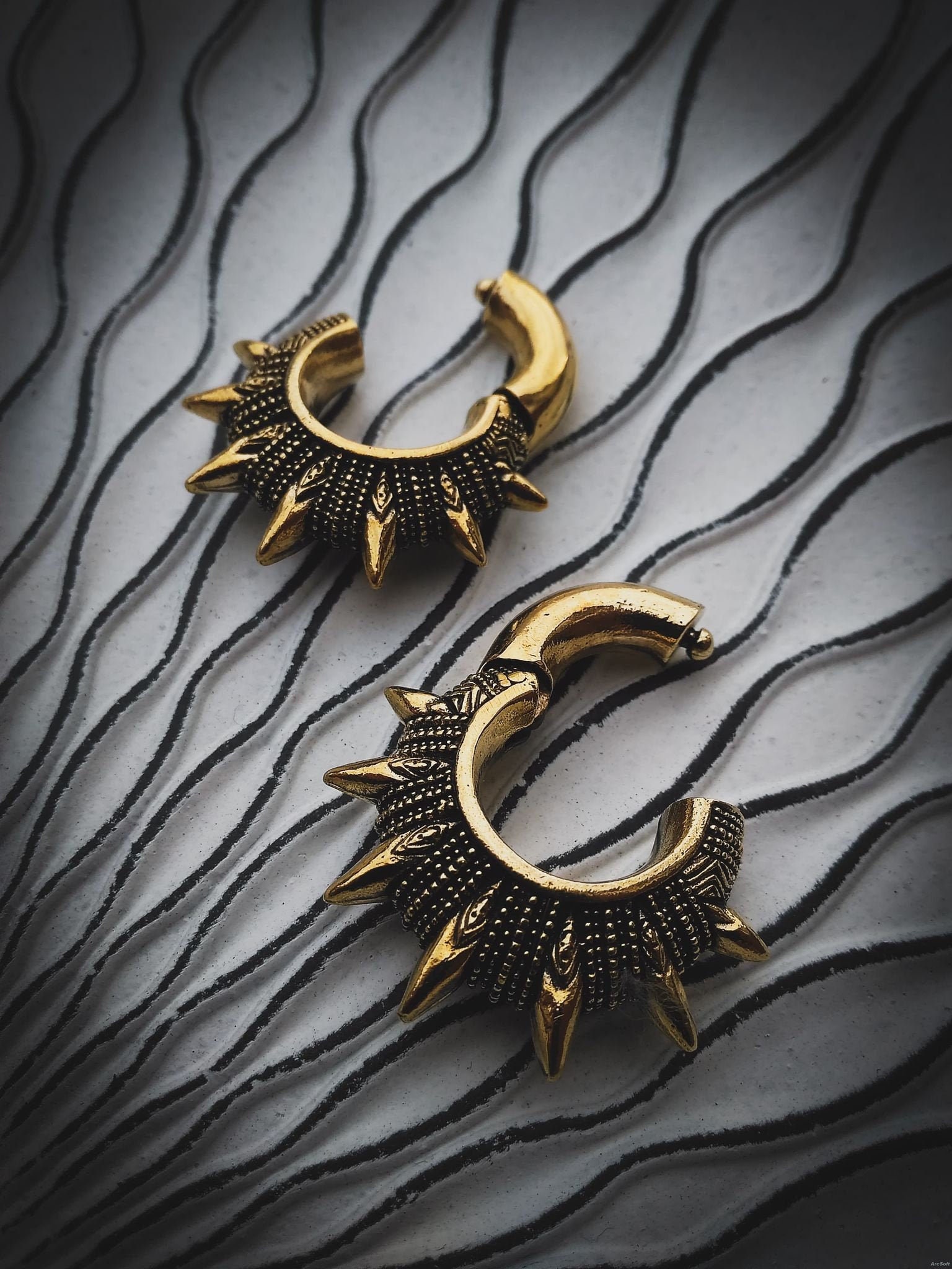 Brass Sun Spikes Biomeca Ears Weight-8mm-2ga-new - Etsy