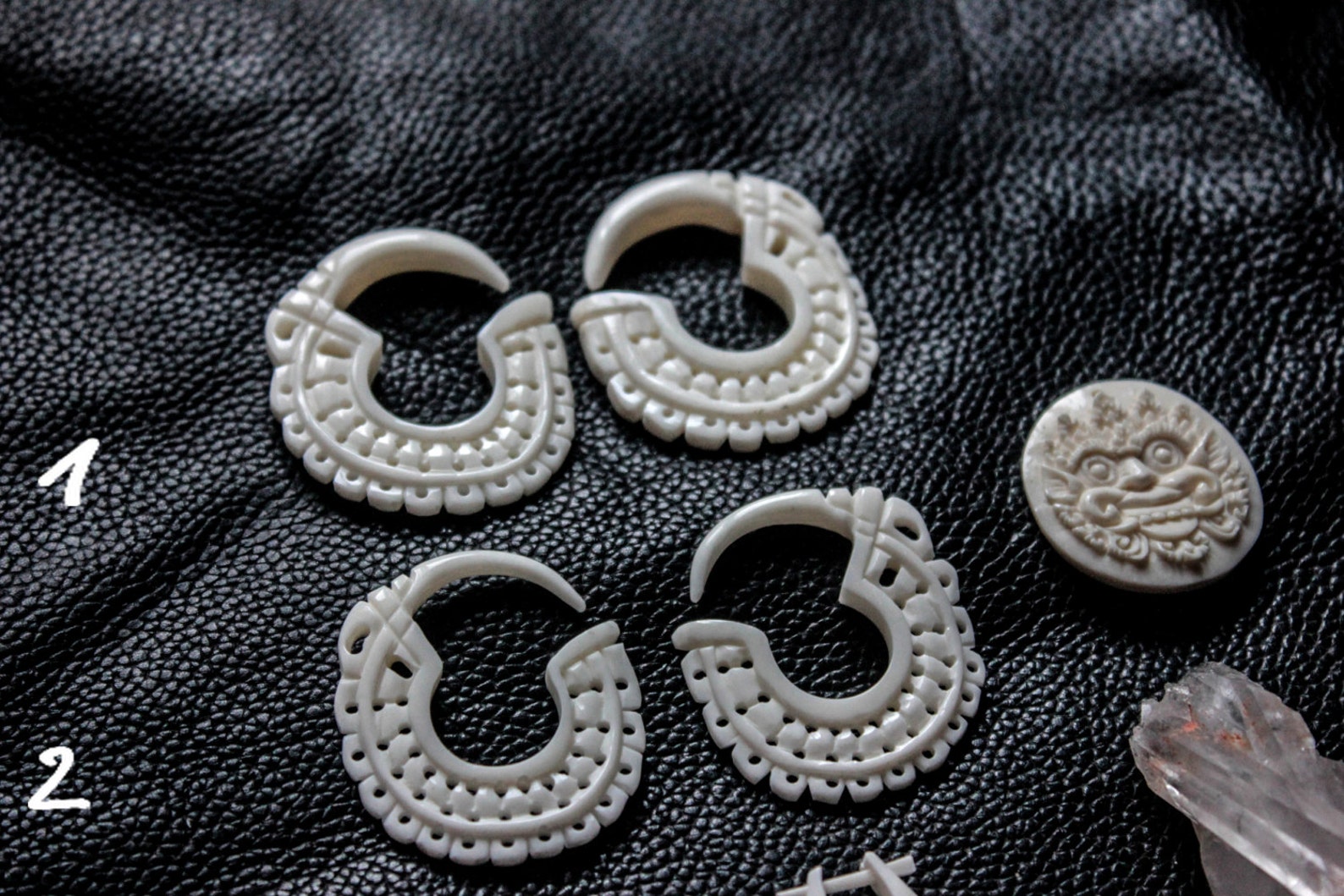 Tribal Spacer Ears Ear Plugs Handmade bones Horn - Etsy