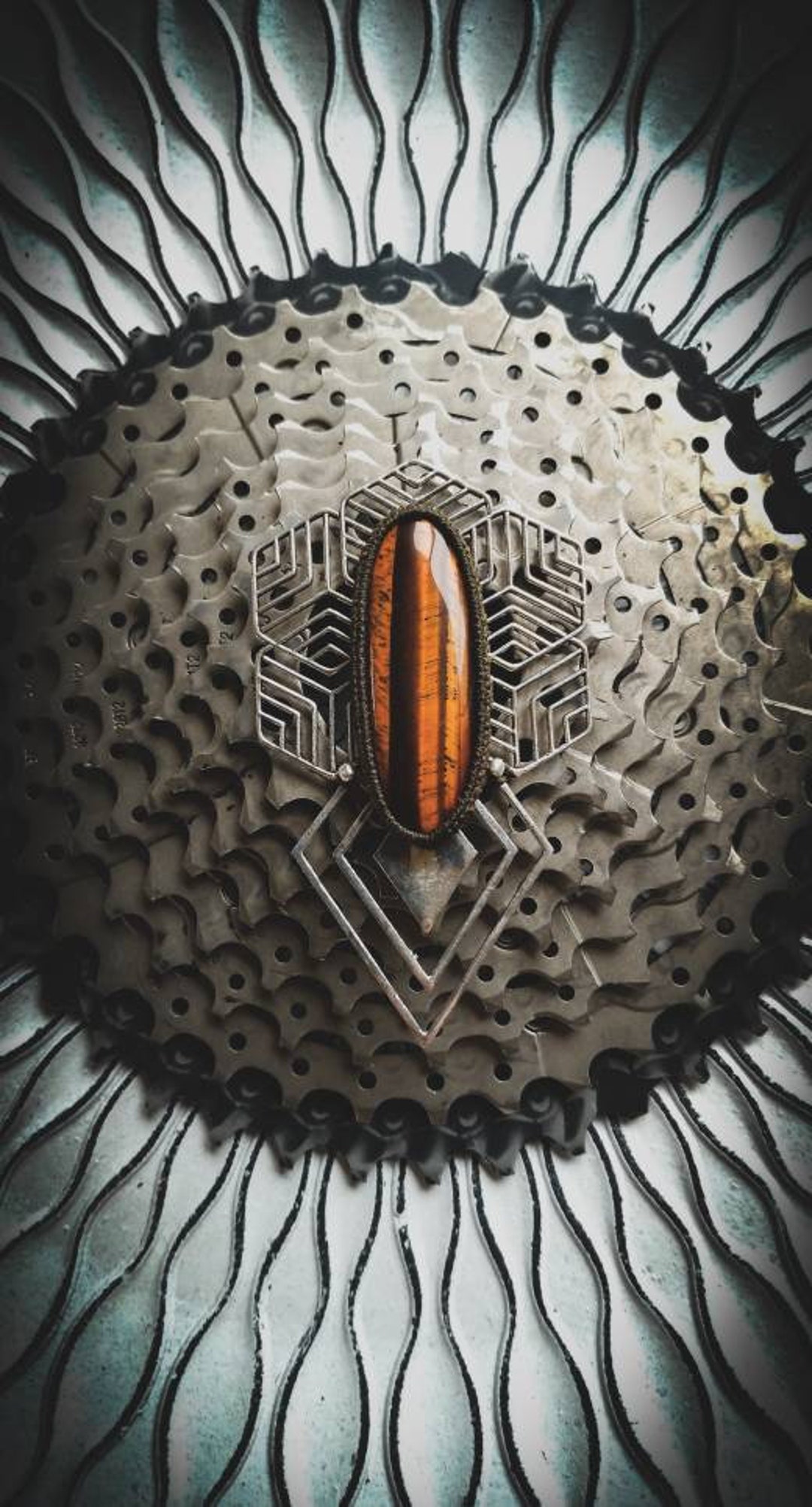 Red Tiger Eye Labyrinth Chevron Micro Macrame Mala Necklace Inspiration ...