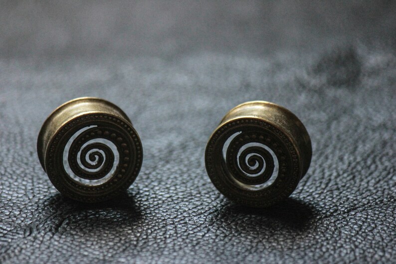 Spiral Bronze Ear Plugs - Festivals - Gypsy - Rave Party - Steampunk ...