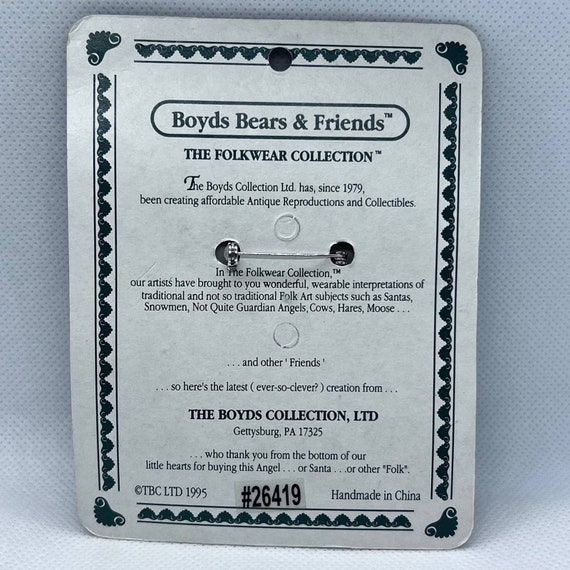 1995 Boyd Bear Folkwear collectible pin brooch - Gem