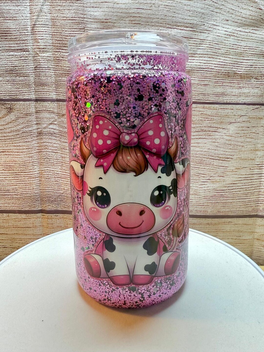 Strawberry Cow Snow Globe Tumbler - Etsy