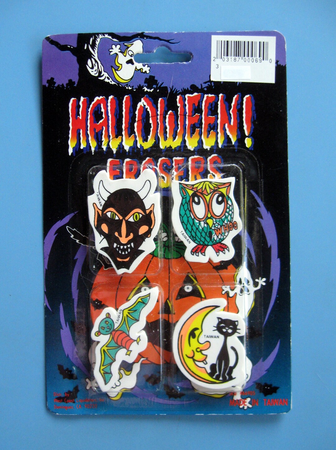Vintage HALLOWEEN ERASER PACK/ Set of 4 Halloween Erasers devil, Owl ...
