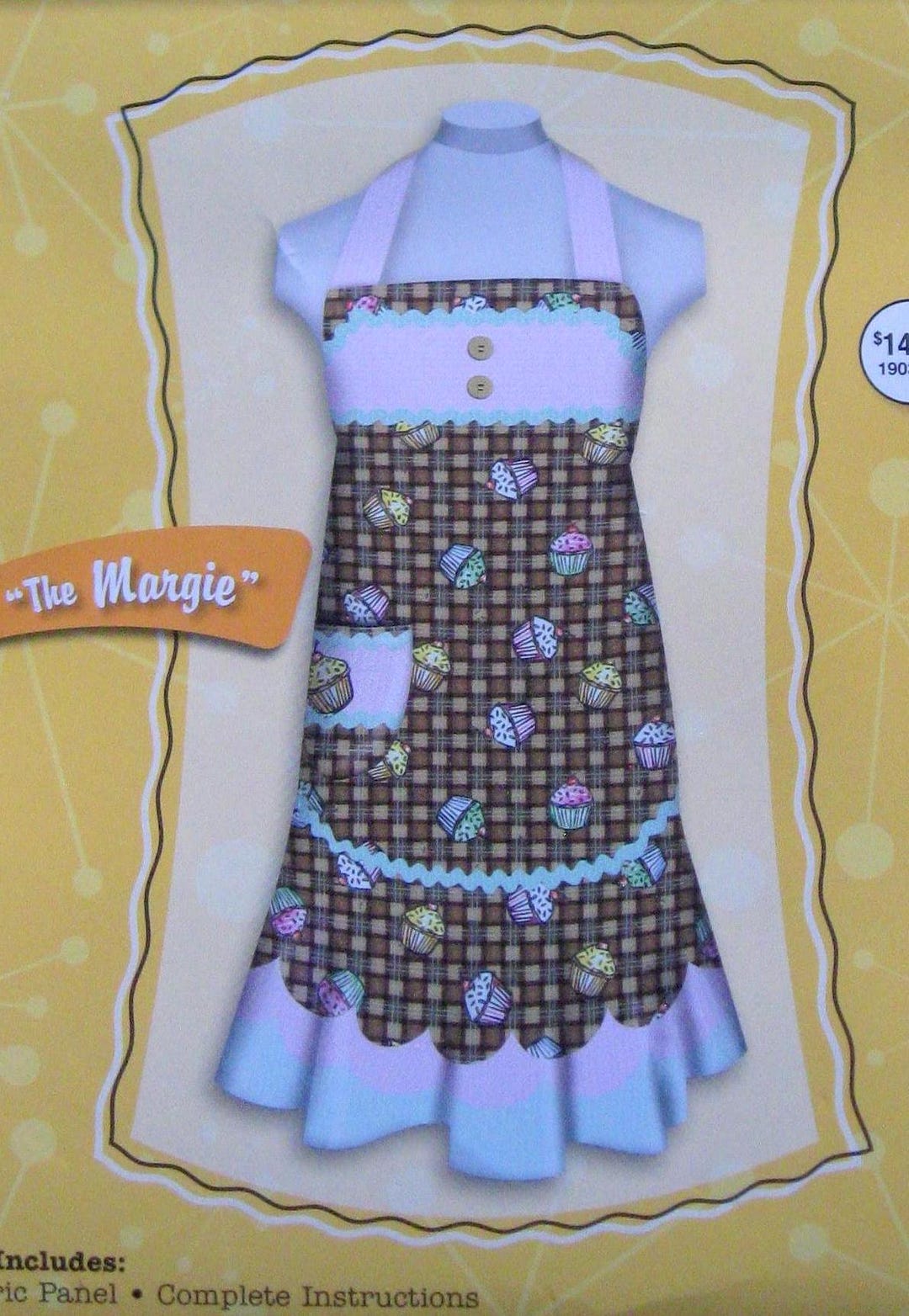 CUPCAKE APRON KIT/ "the Margie" Domestic Diva Apron Fabric Panel Kit ...