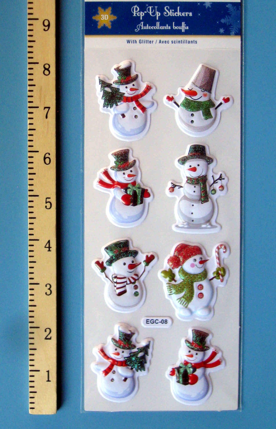 SNOWMAN STICKERS/ 3D Pop-up Snowman Sticker Set/ Winter Snowmen ...