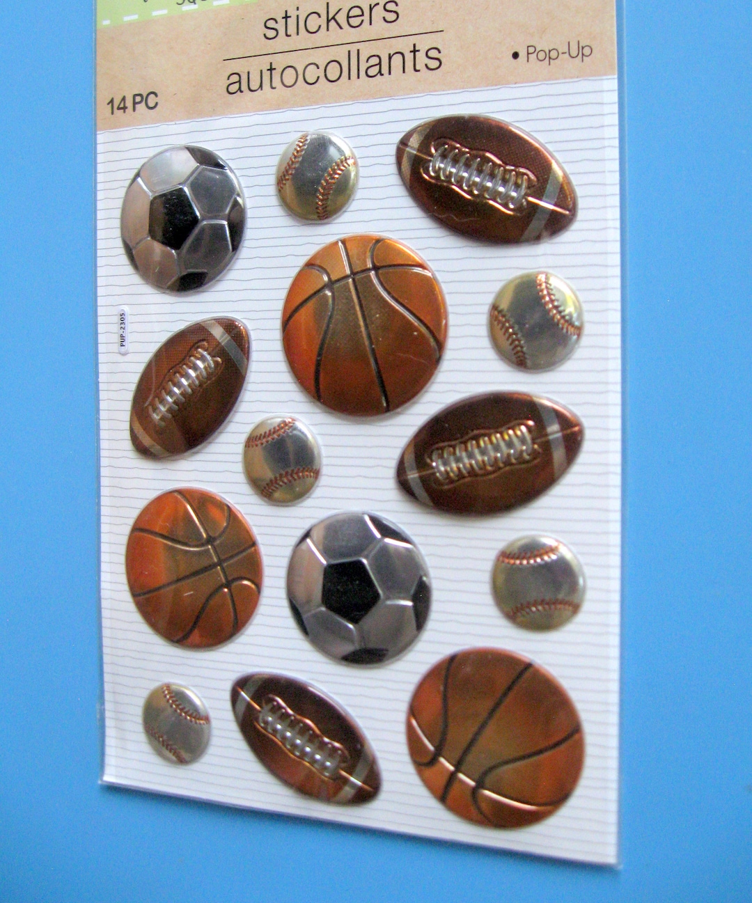 Sports Ball Stickers metallic Pop-up/ Football Stickers/ Basketball ...