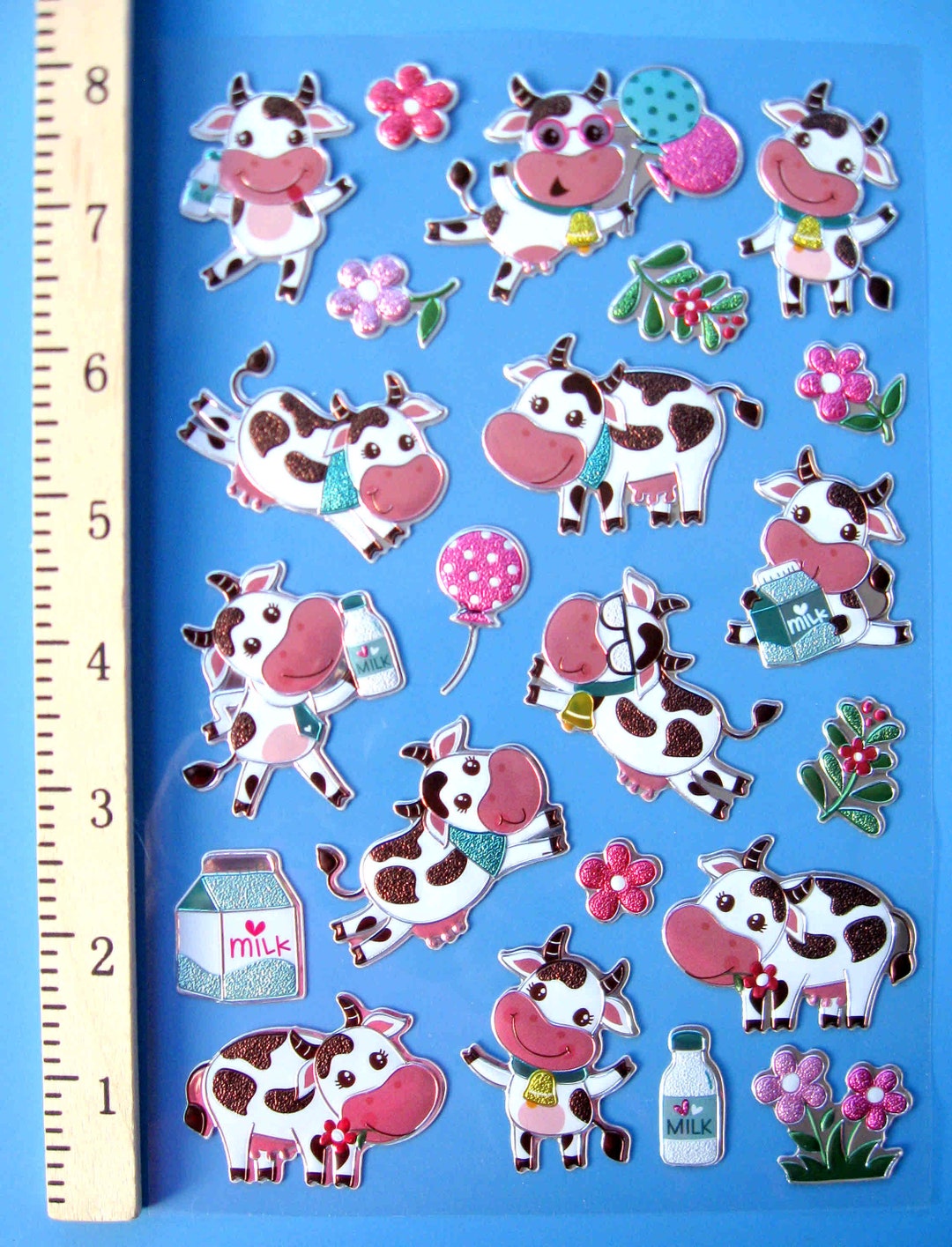 COW STICKERS/ Dairy Cow Stickers/ Milk Sticker Set/ Happy Cows With ...