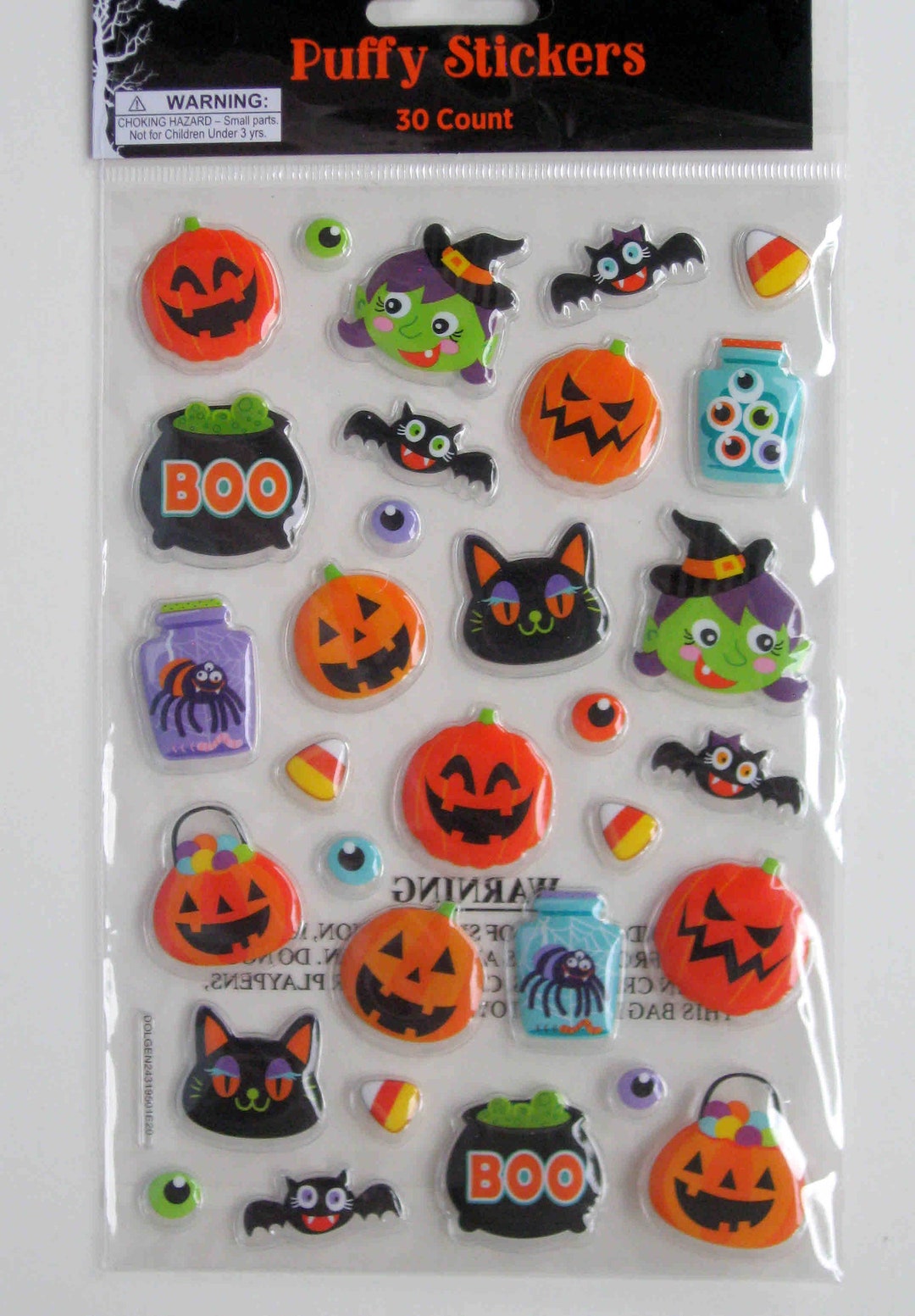 PUFFY HALLOWEEN STICKERS Spooky Faces Set of 30/ Spooky Face - Etsy