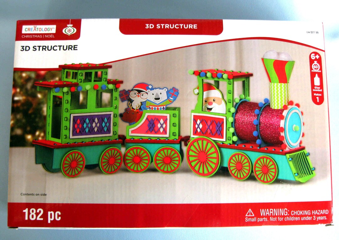 SANTA'S TRAIN 3D Foam Craft Kit/ Kids Foam Craft Kit/ Christmas Holiday ...