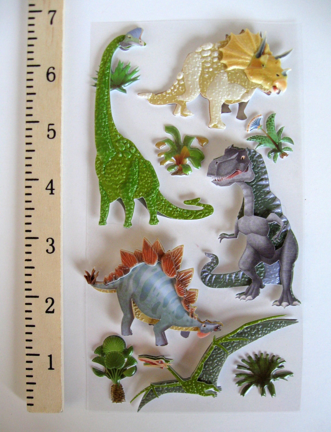 DINOSAUR STICKERS/ 3D Textured Pop up Dinosaur Sticker Set/ T-rex ...