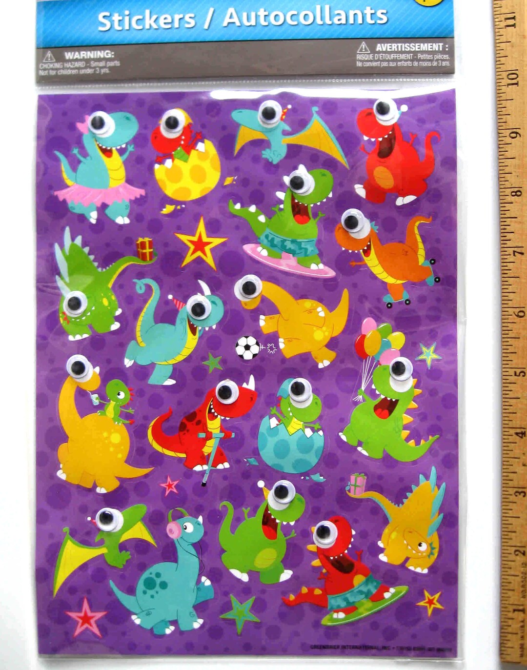 Googly Eye Dinosaur Stickers wiggle Eyes/ Kids' Dinosaur - Etsy