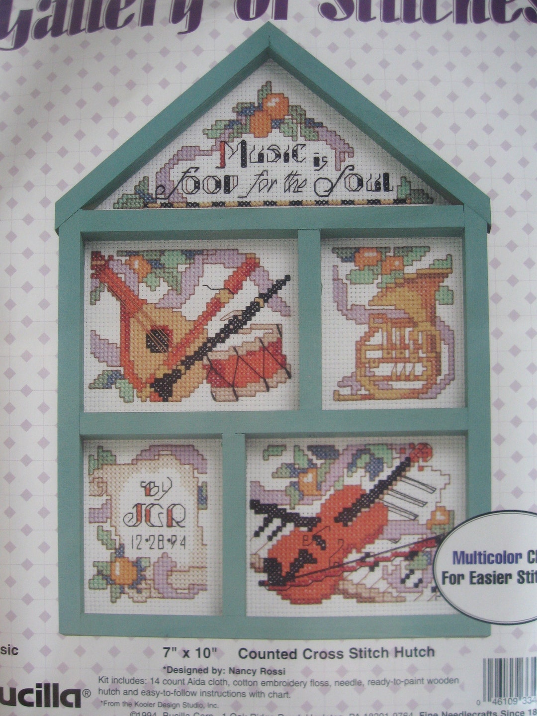 MUSIC Counted Cross Stitch Hutch Kit/ Vintage Bucilla Gallery of ...