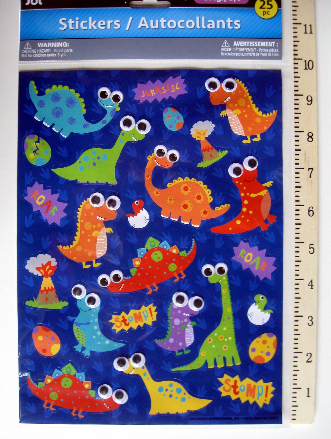 DINOSAUR Googly Eye Stickers Wiggle Eyes/ Kids' Dinosaur - Etsy France