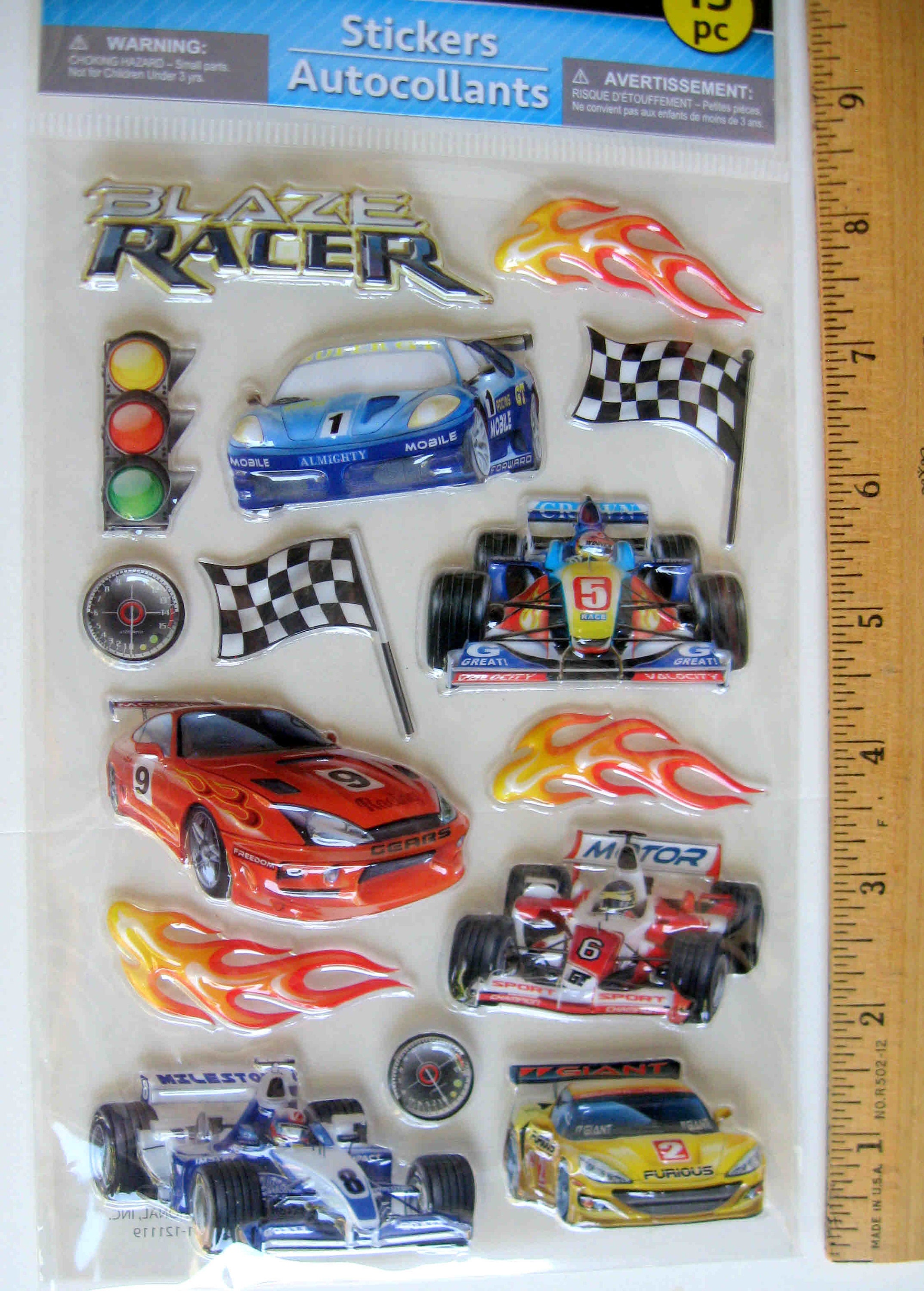 RACE CAR STICKERS/ Pack of 15 Pop-up Race Car Stickers/ Auto - Etsy