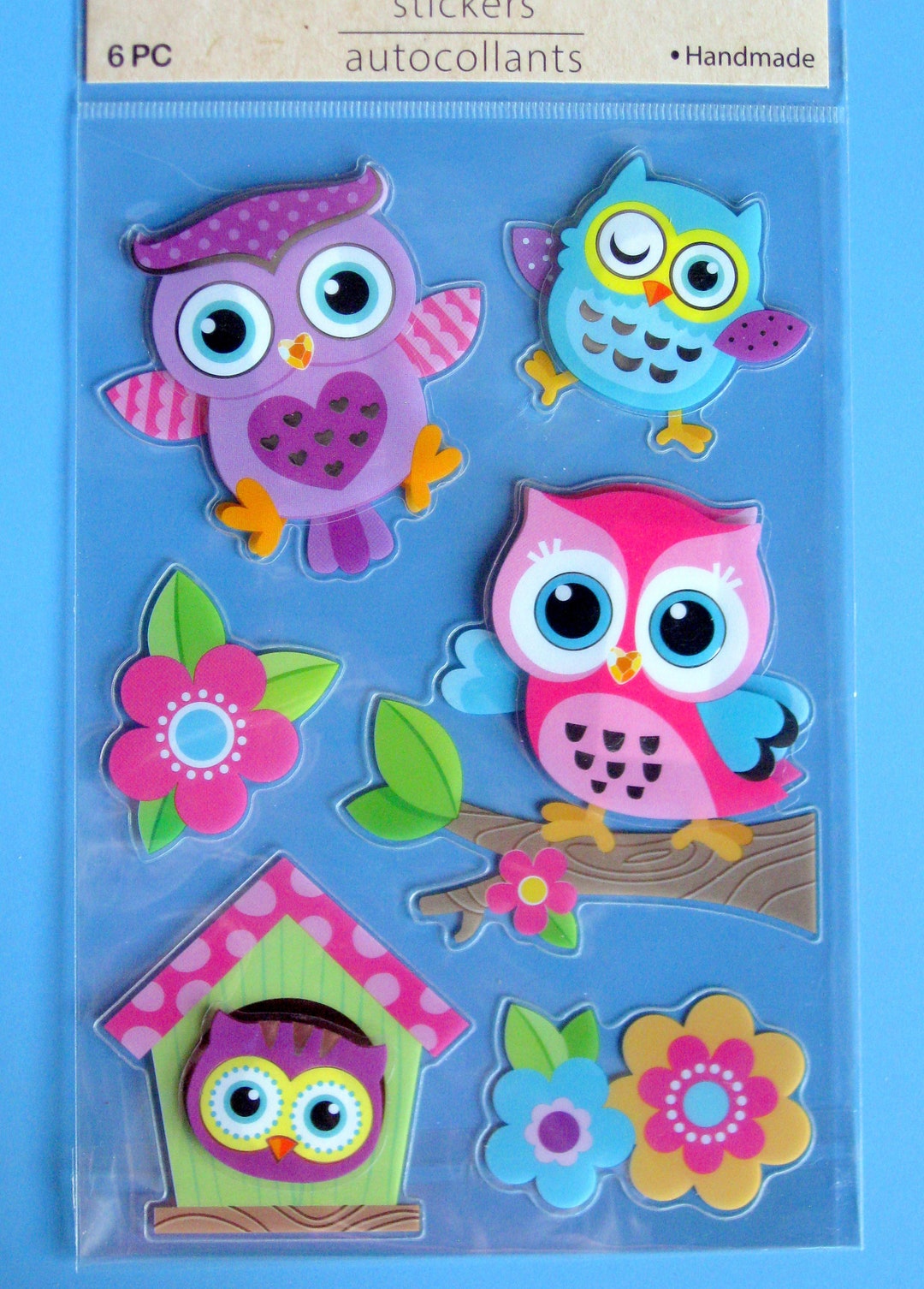 Large Owl Stickers/ Silver Foil Metallic Owl Stickers & Birdhouse ...