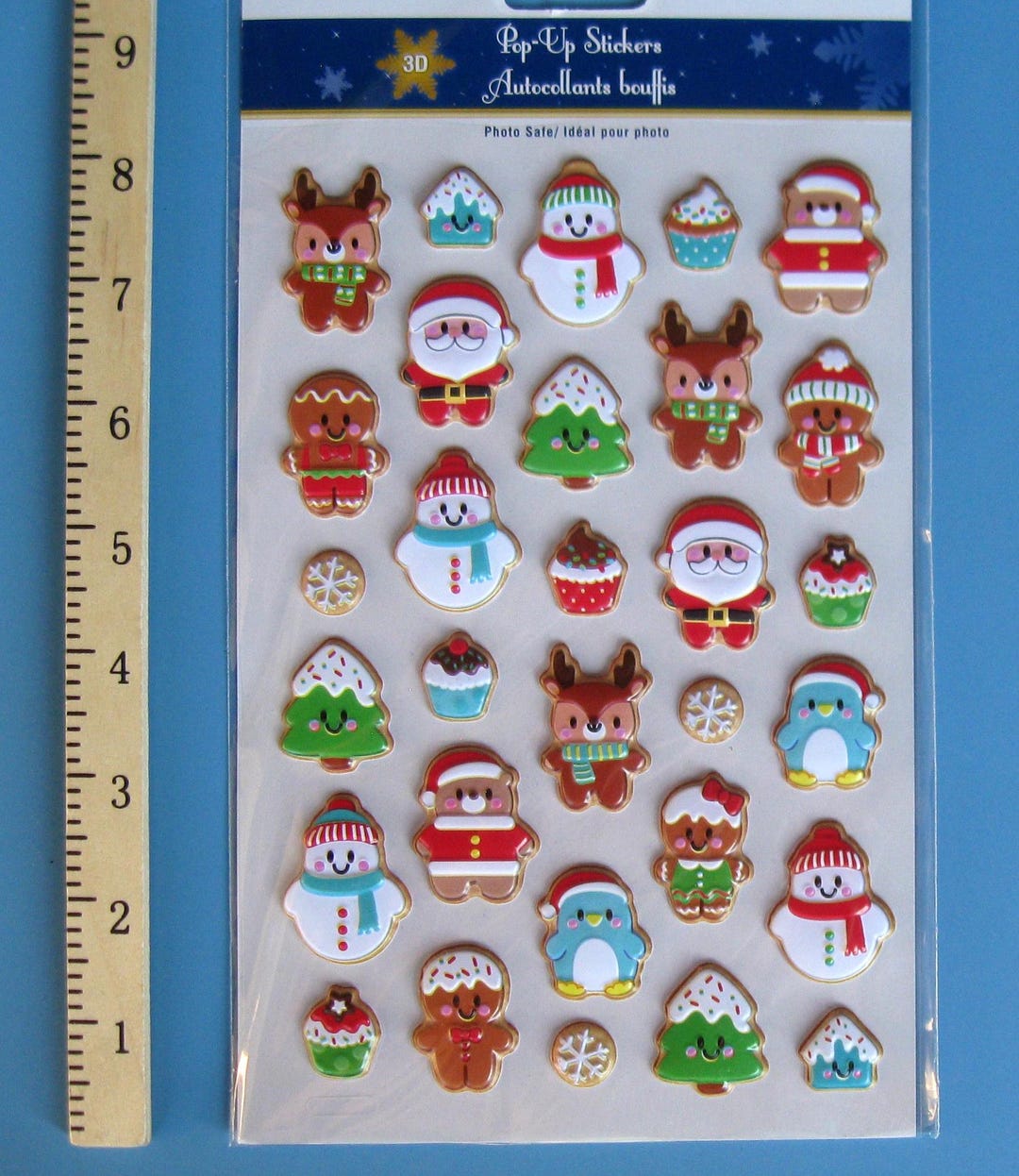 CHRISTMAS COOKIE STICKERS/ Pop-up Mini Christmas Cookie Sticker Set 30 ...