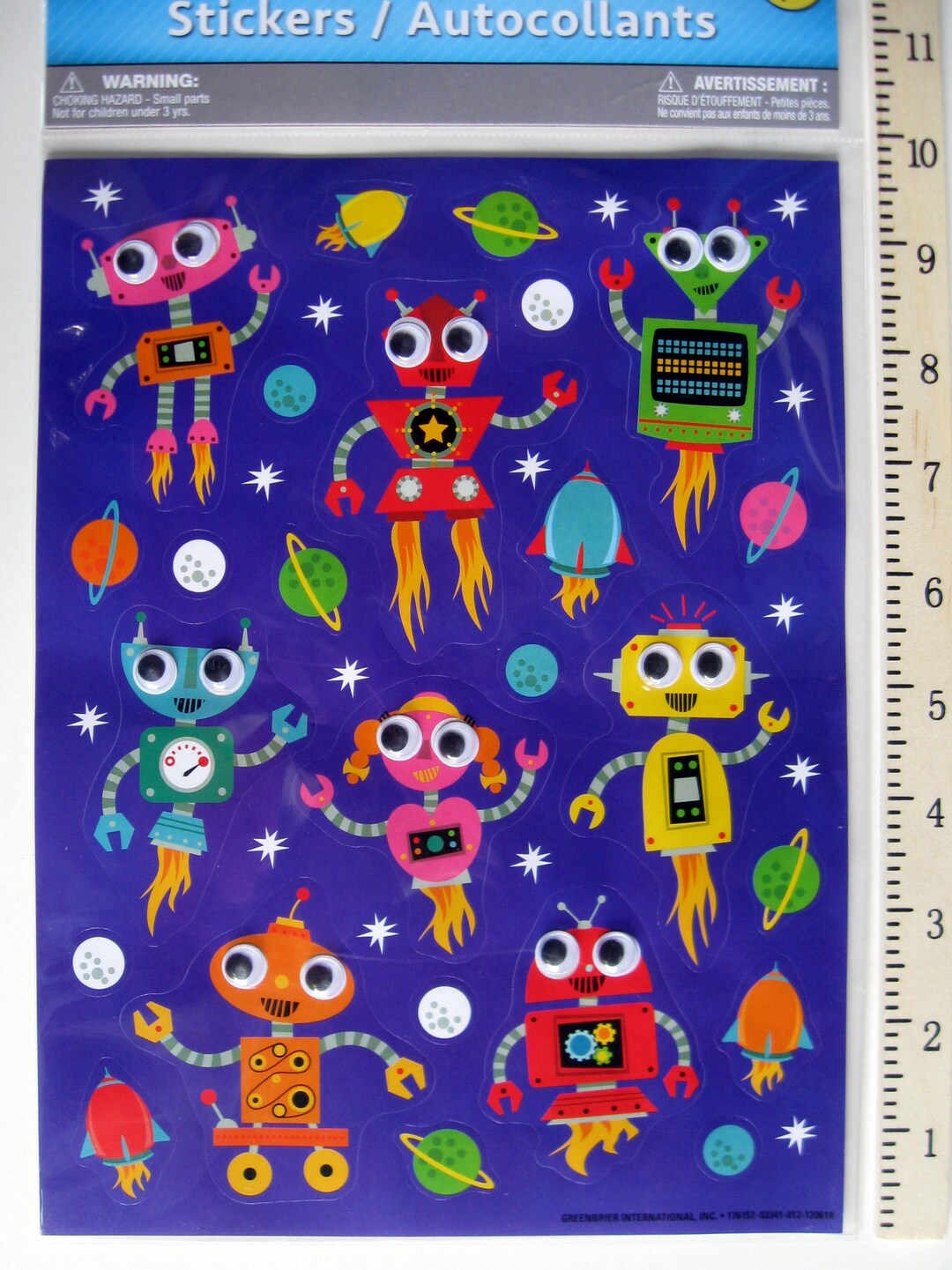 Googly Eyes Spaceman Stickers/ Rocket Stickers/ Robot Stickers/ Space ...