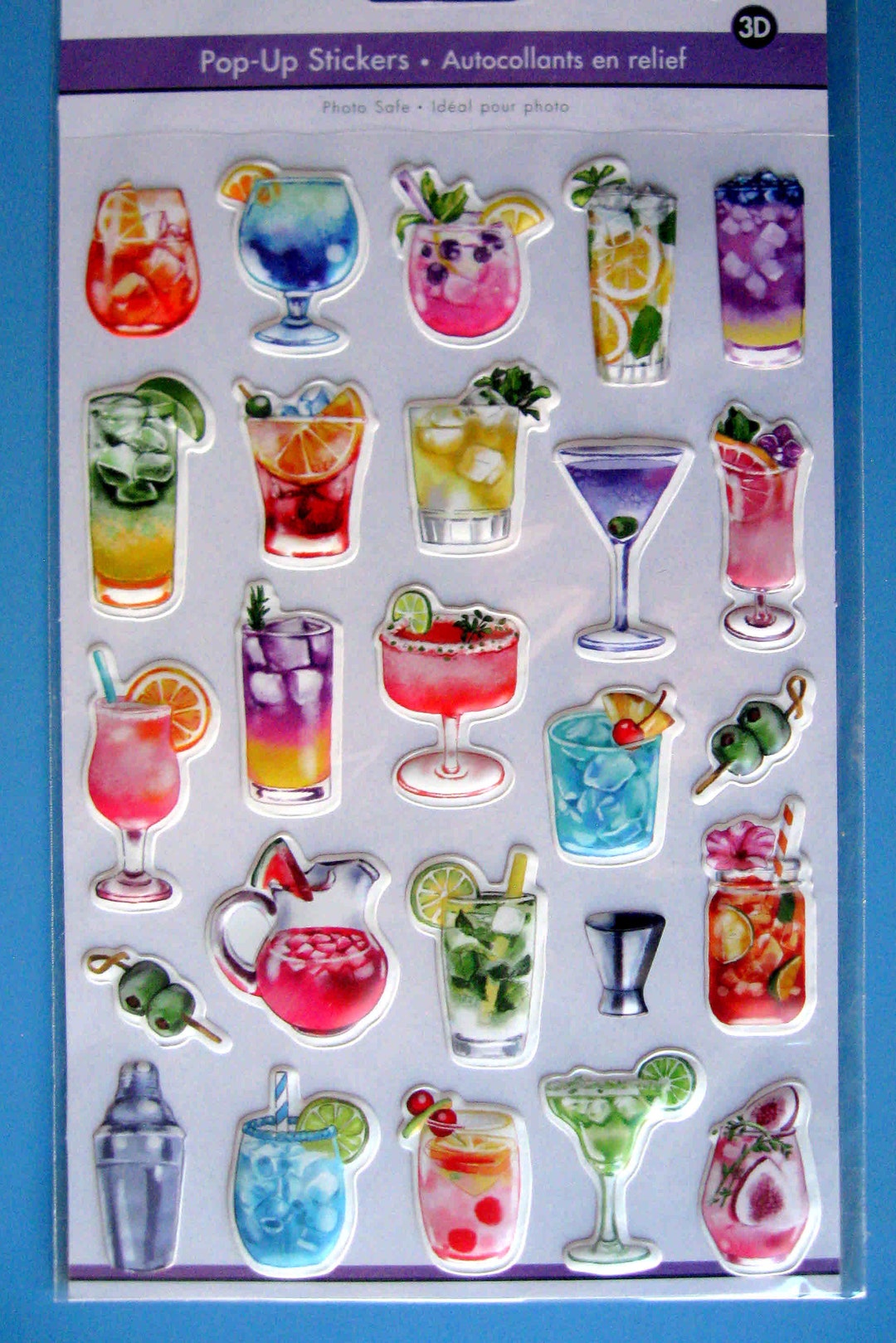 Tropical Drink Stickers/ Cocktail Stickers/ Mocktail Stickers/ Tropical ...