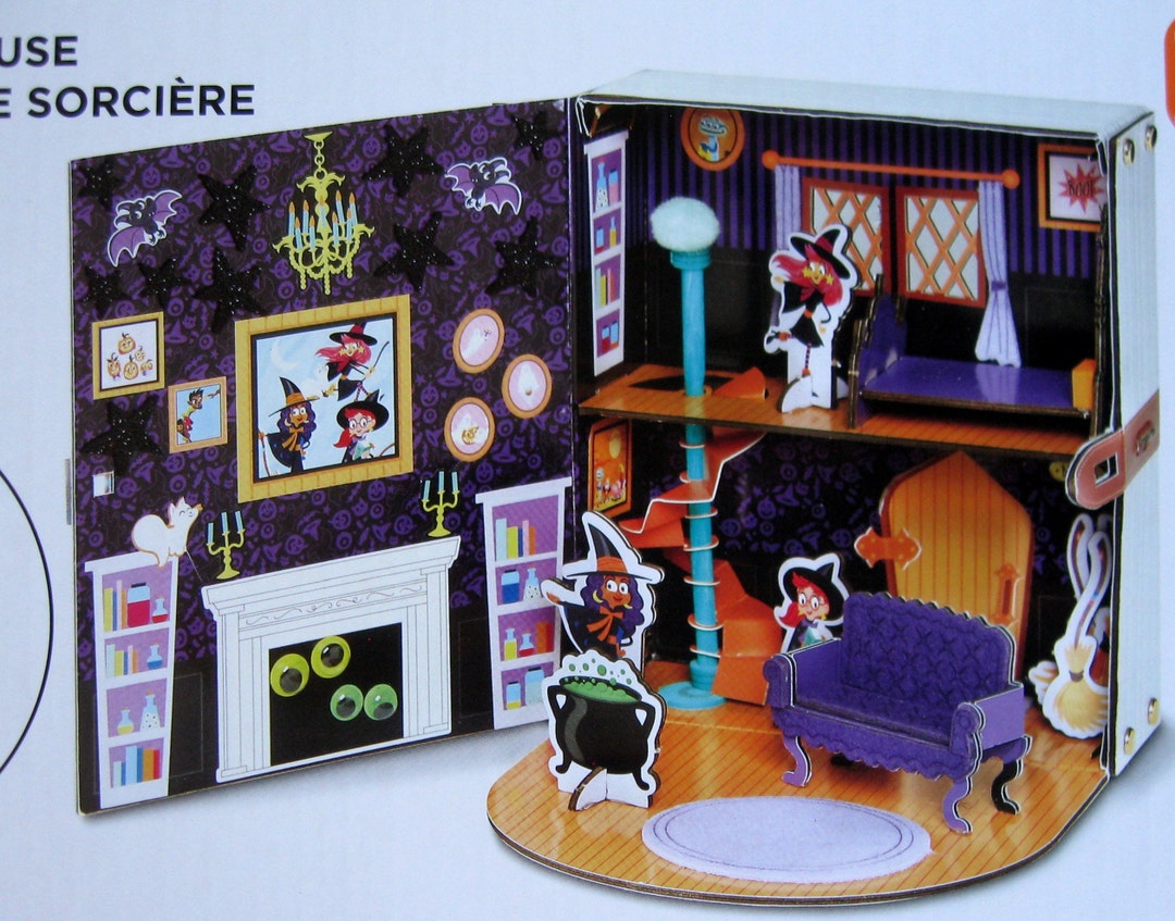 WITCH HOUSE Craft Kit/ Halloween Craft Kit/ Witch Spells Book With ...