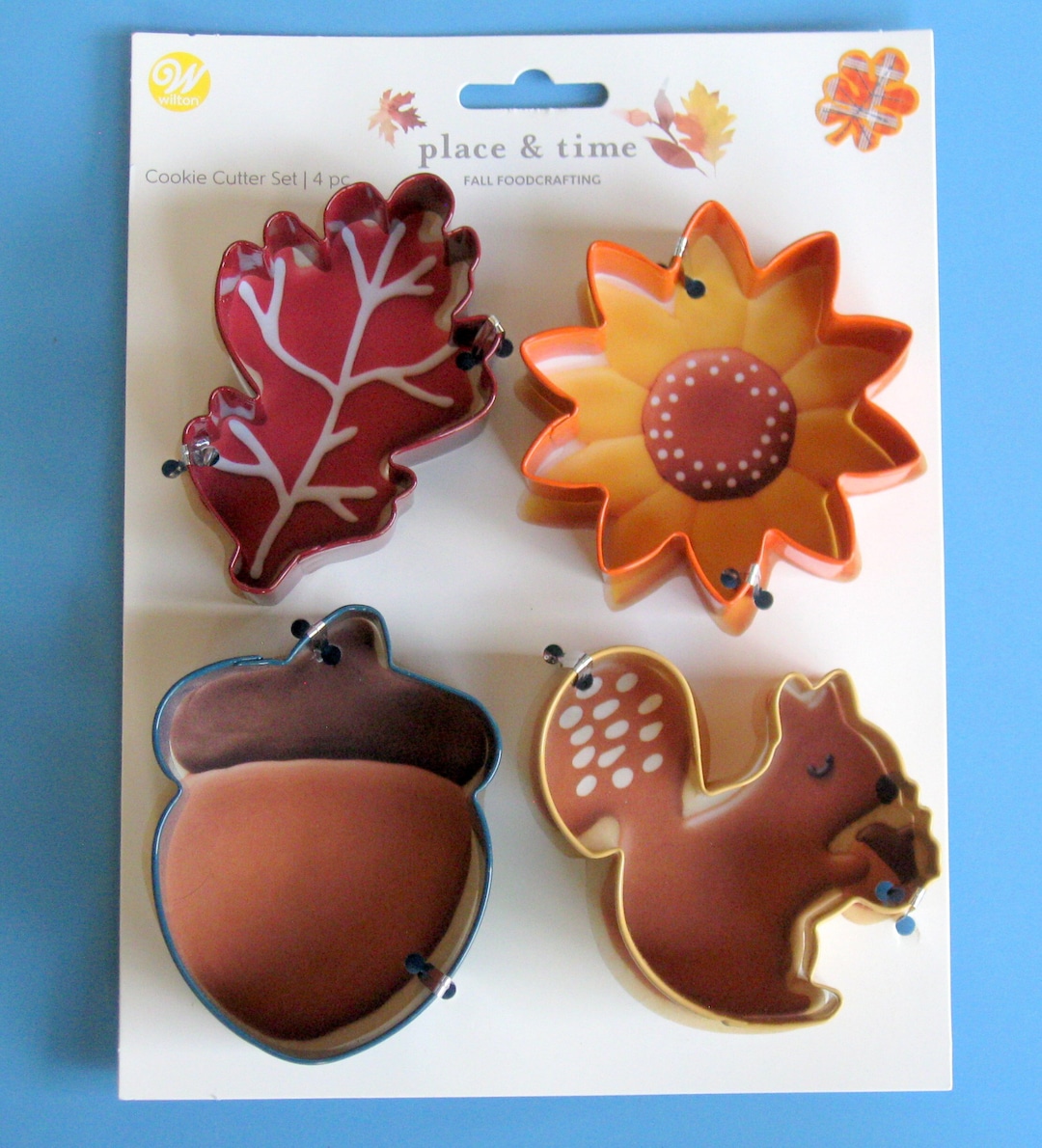 Fall Cookie Cutter Set: Squirrel, Oak Leaf, Sunflower, Acorn/ Autumn ...