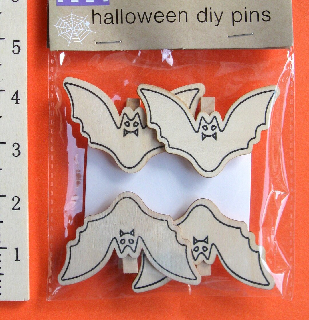 Halloween BATS Treat Bag Clips/ Halloween Wood Paint Craft set of 4 ...