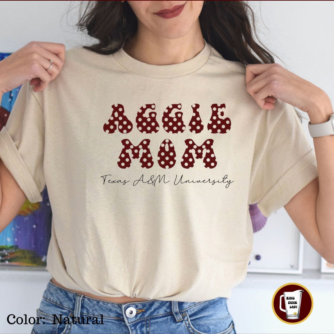 Aggie Mom Polka Dot T-shirt, Texas A&M Aggie Mom Tshirt, Aggie Mom ...