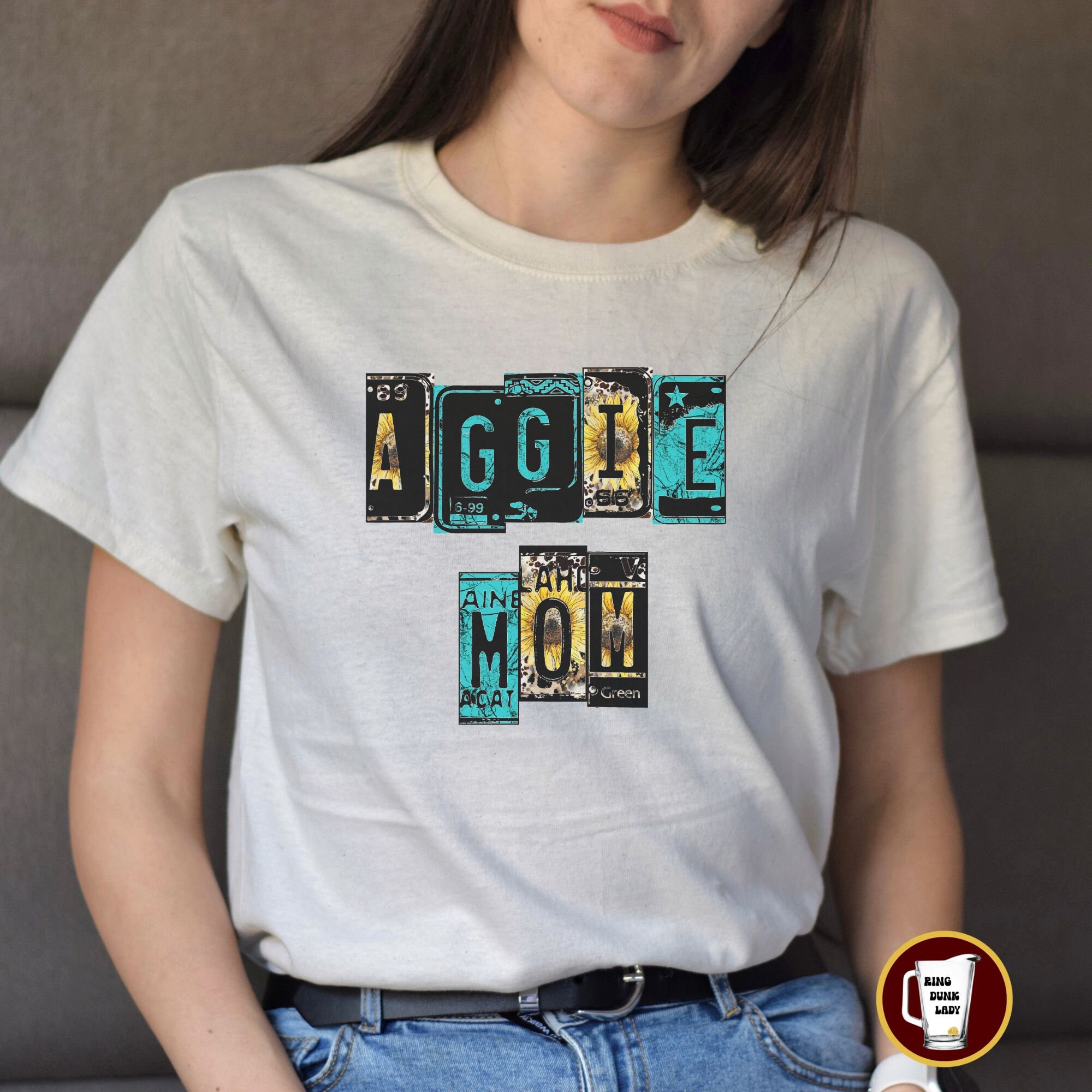 Aggie Mom Turquoise and Sunflower License Plate Texas A&M - Etsy