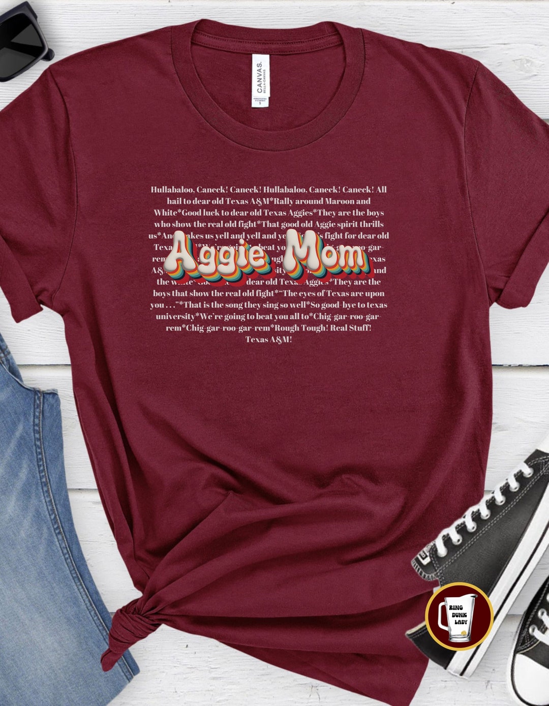 Aggie Mom Retro Fight Song, Texas A&M Aggie Mom Tshirt, Aggie Mom Shirt ...