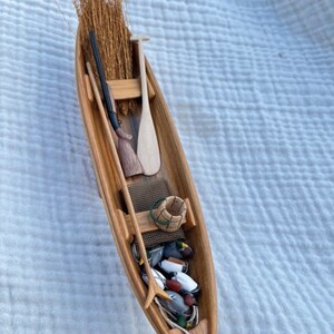 Cypress Dugout Canoe With Shotgun, Duck Decoys, Paddle, and Push Pole ...