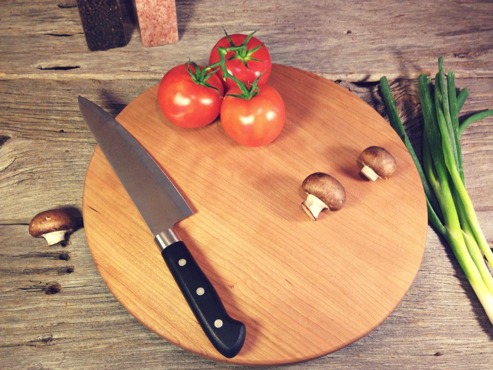 Butcher Block Style Cherry Lazy Susan - Etsy Canada