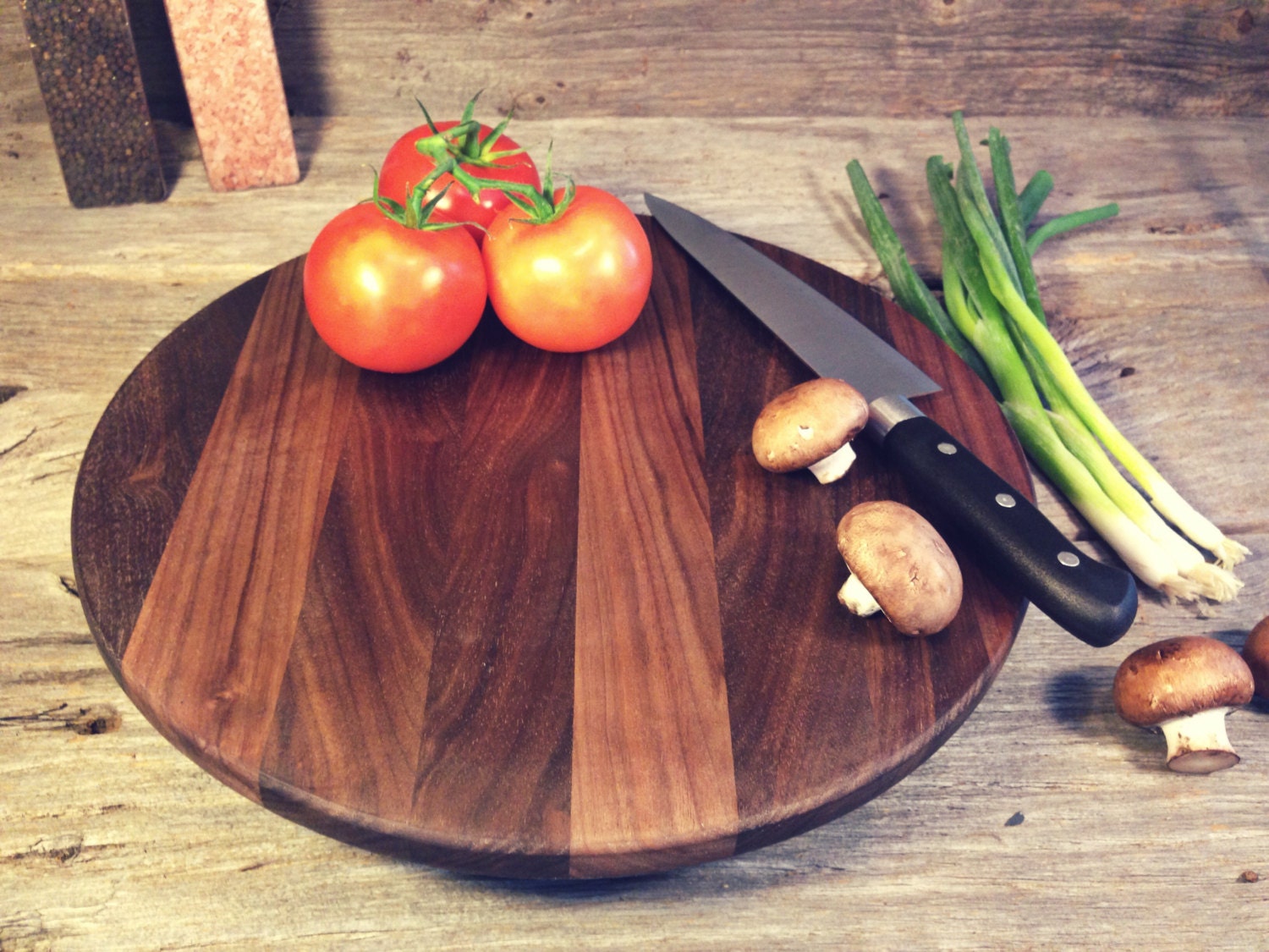 Butcher Block Style Walnut Lazy Susan - Etsy Canada