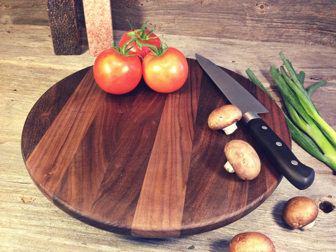 Butcher Block Style Walnut Lazy Susan - Etsy Canada