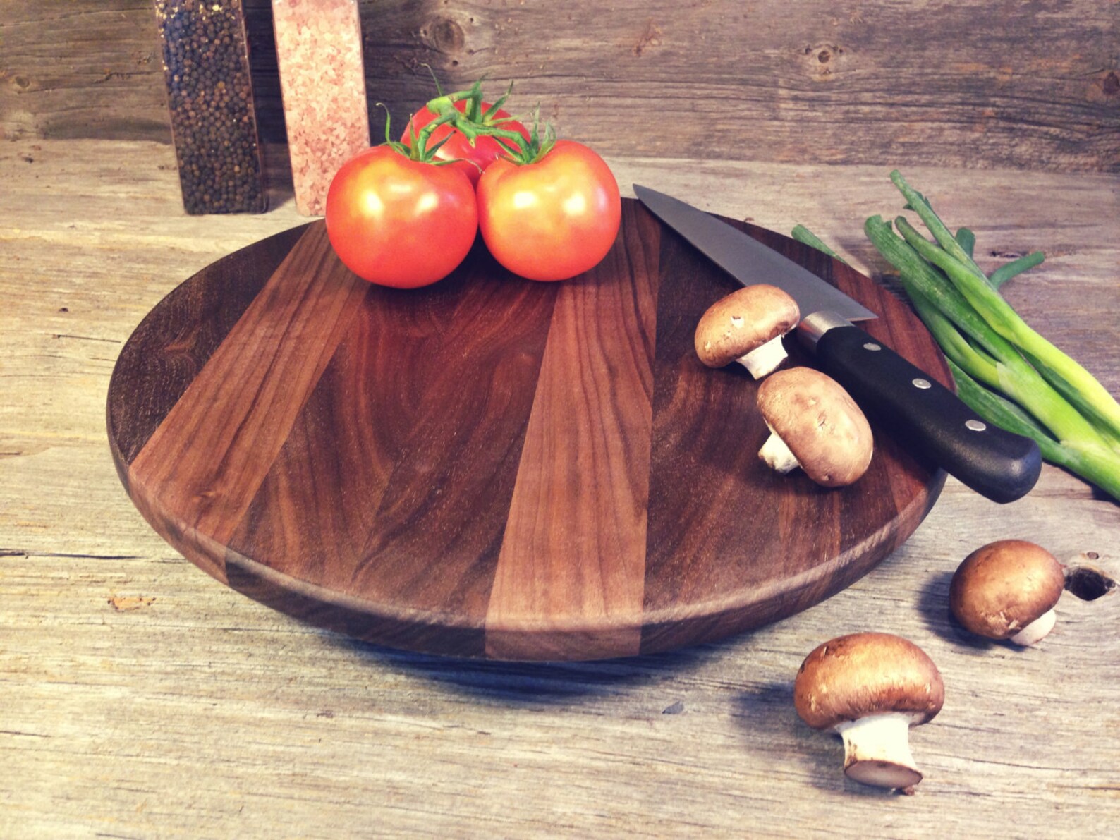 Butcher Block Style Walnut Lazy Susan - Etsy Canada