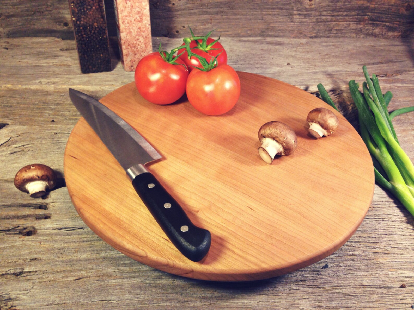 Butcher Block Style Cherry Lazy Susan - Etsy Canada