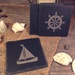 Laser Etched Natural Slate Nautical Coasters - Set of (4) - Etsy Canada