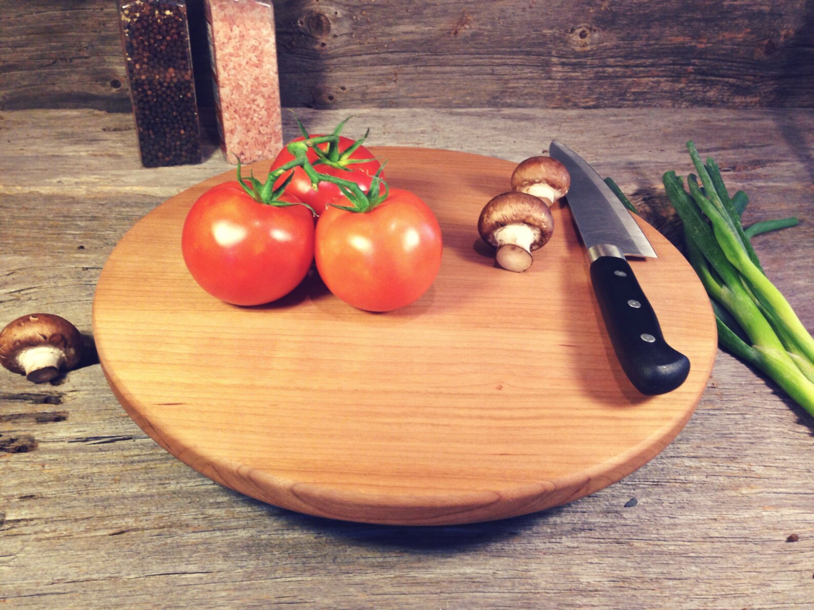 Butcher Block Style Cherry Lazy Susan - Etsy Canada