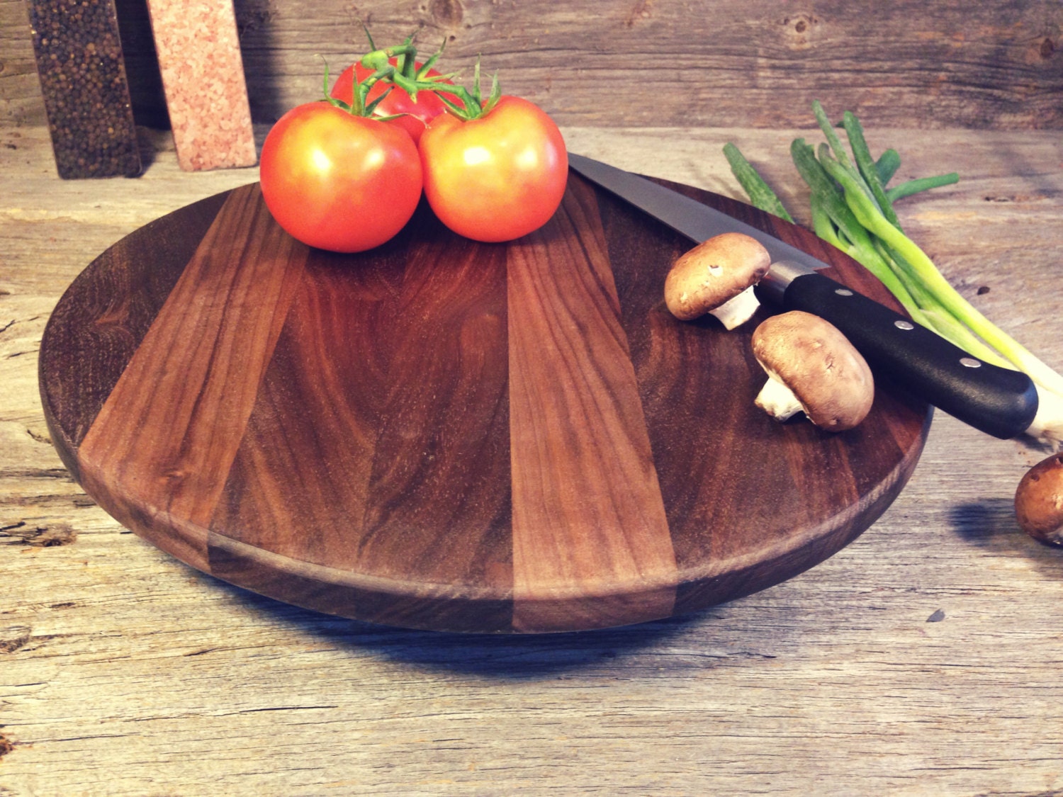 Butcher Block Style Walnut Lazy Susan - Etsy Canada