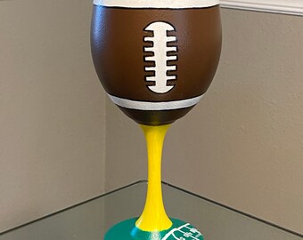 Football/field Wine Glass/ Add a Team or Personalize! - Etsy
