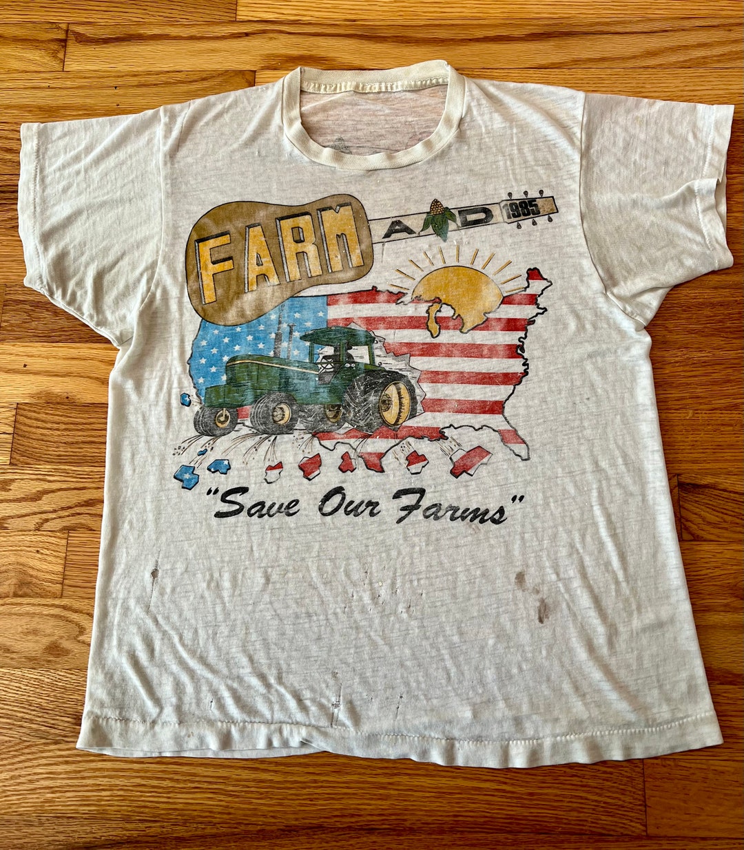 Vintage Farm Aid Concert T-shirt 1985 - Etsy