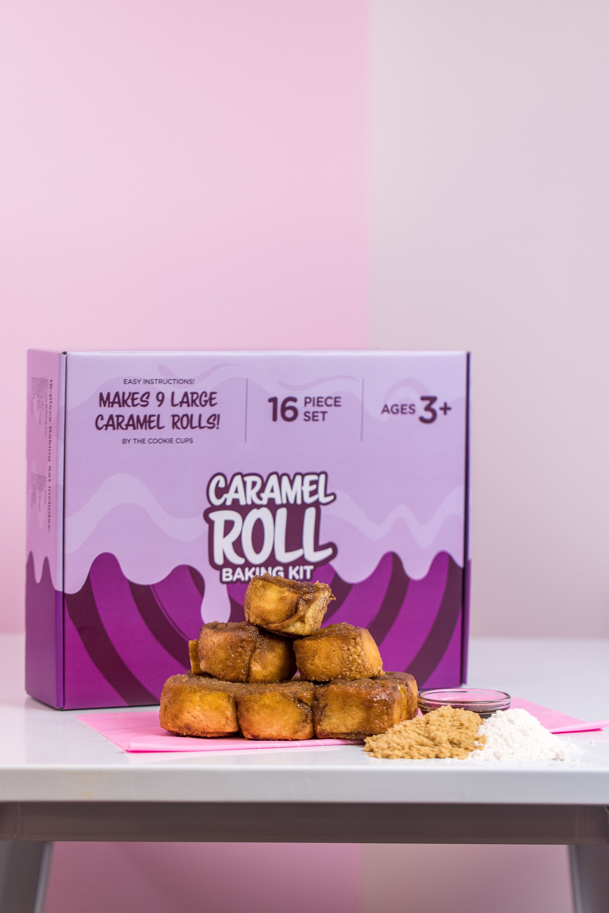 Caramel Roll Making Kit by the Cookie Cups, Cinnamon Rolls, Baking Set ...