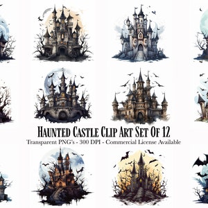Spooky Castle Clipart Collection 12 PNG Images Transparent Background ...