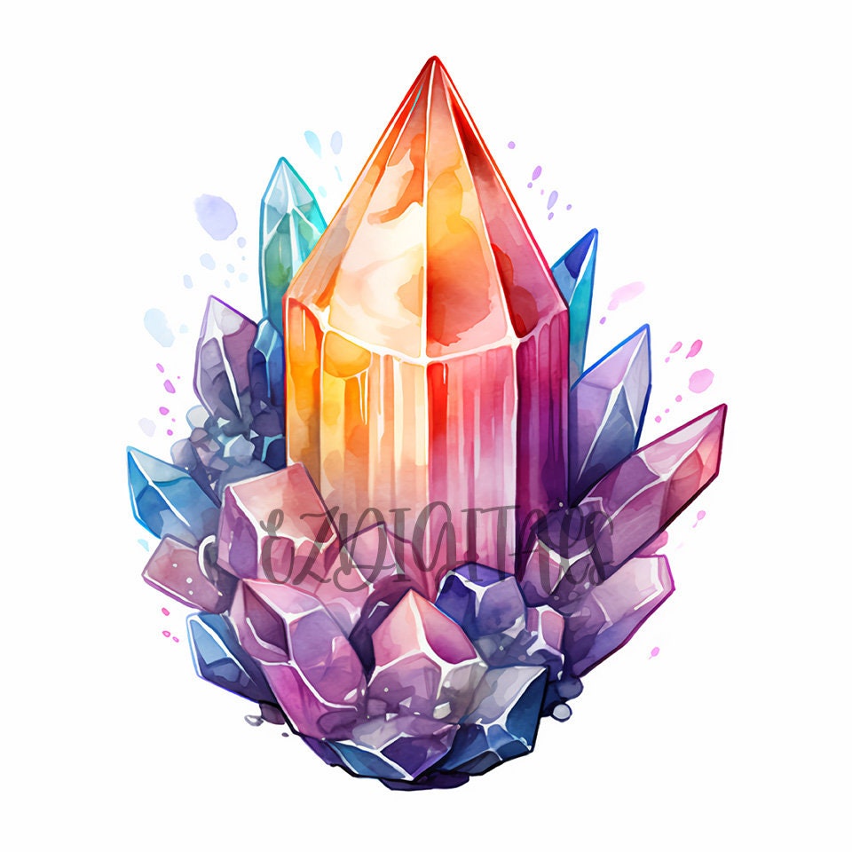 Watercolour Galaxy Crystals Printable - Set of 8 Unique & Enchanting ...