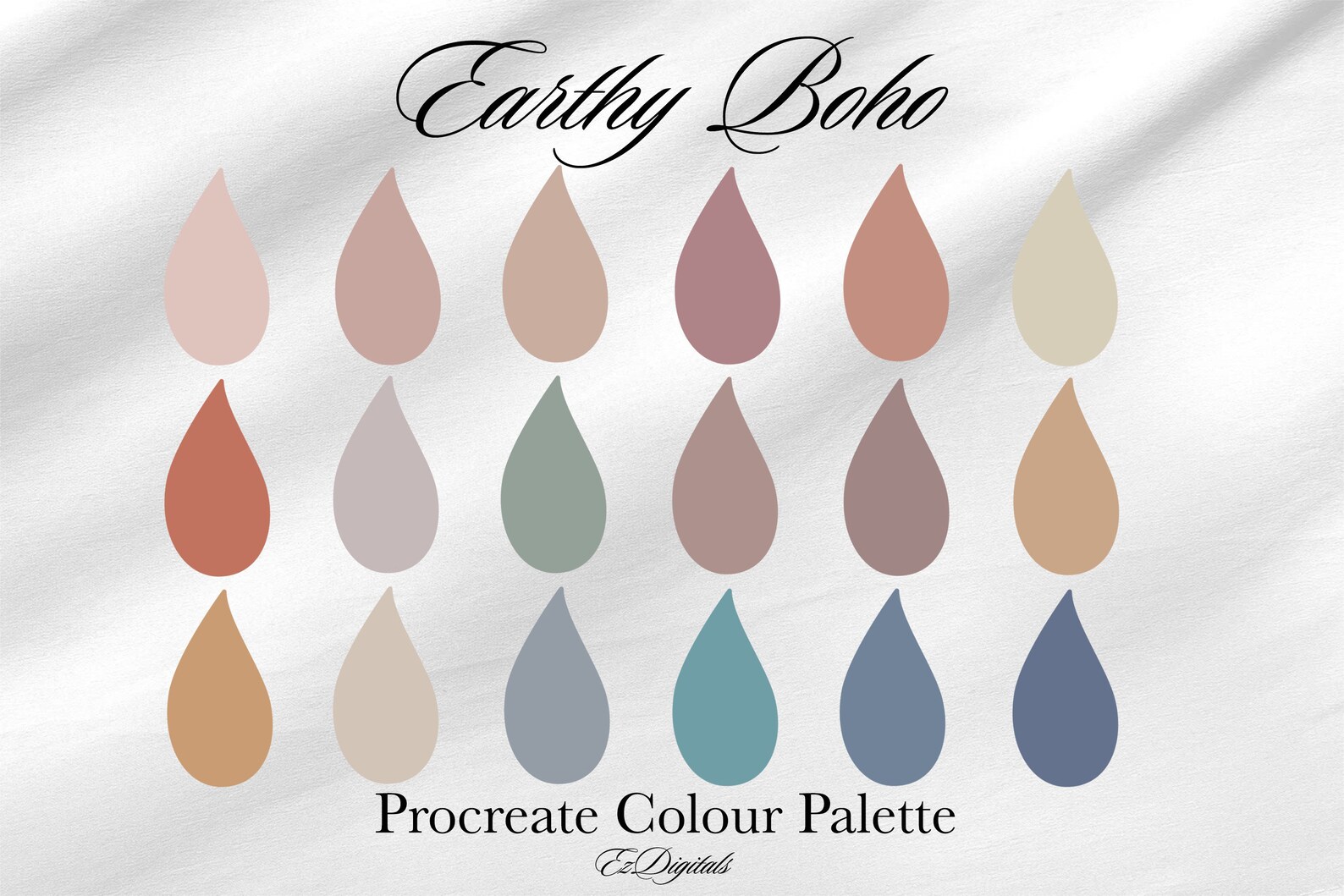 Procreate Colour Palette Procreate Swatches Earthy Boho - Etsy