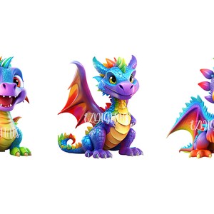 Rainbow Dragon Clipart - Set of 20 Premium Clipart Files for Digital ...