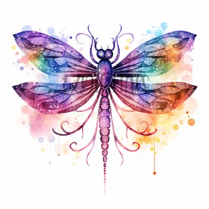 Watercolour Galaxy Dragon Fly Printable Fantasy Dragon Fly Printables ...