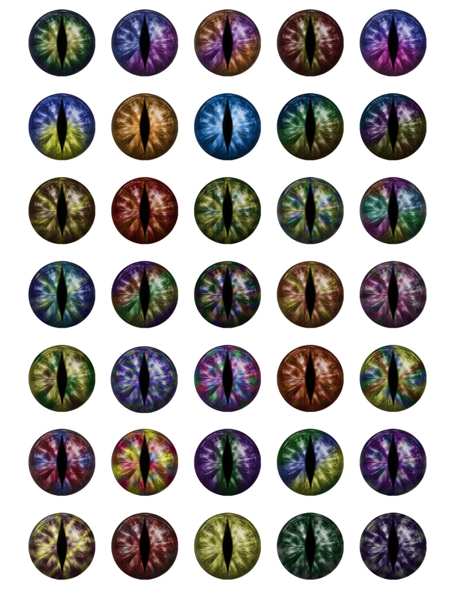 Dragon Eyes Collage Sheet, Creature Eyes, Cat Eyes, Cabochon Bottle Cap ...