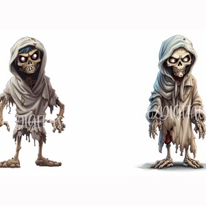 Scary Ghoul Halloween Clipart Pack - 15 Spooky Pngs - Transparent ...