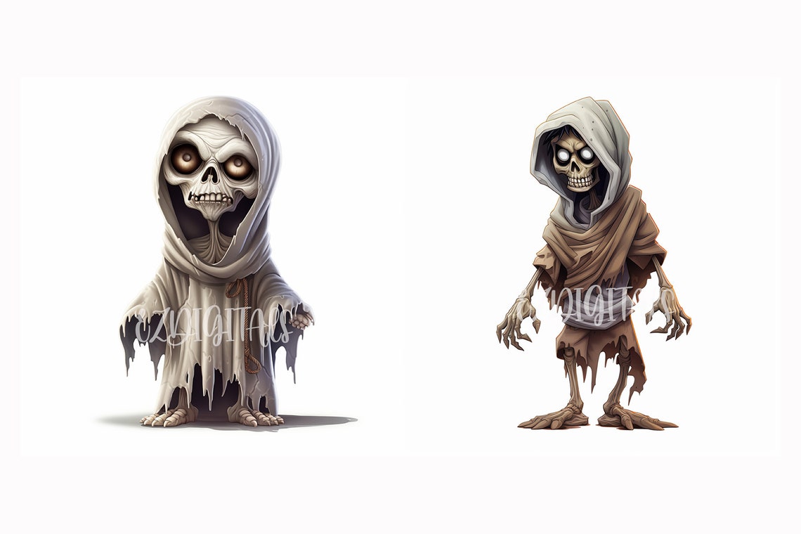 Scary Ghoul Halloween Clipart Pack - 15 Spooky Pngs - Transparent ...
