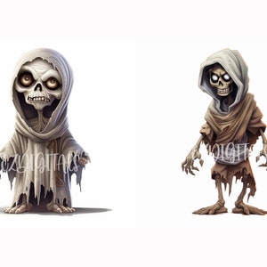 Scary Ghoul Halloween Clipart Pack - 15 Spooky Pngs - Transparent ...