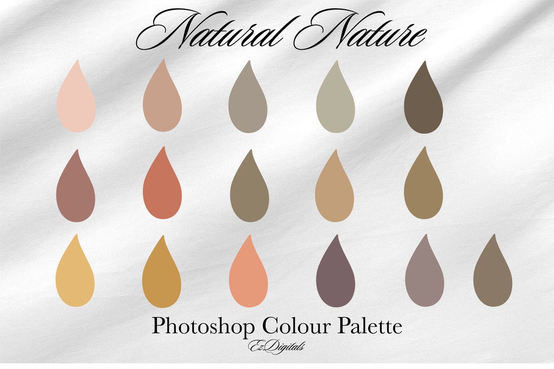 Photoshop Colour Swatches, Natural Nature Colour Palette, Digital Art ...